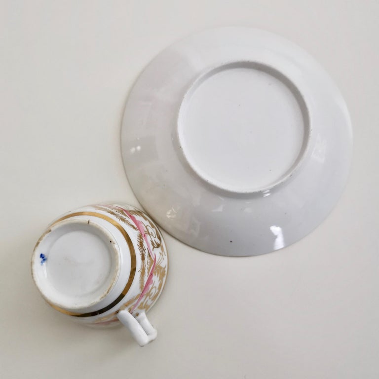 New Hall Cup and Saucer, Gilt and Pink Sprigs, Regency, 1815-1820 at ...