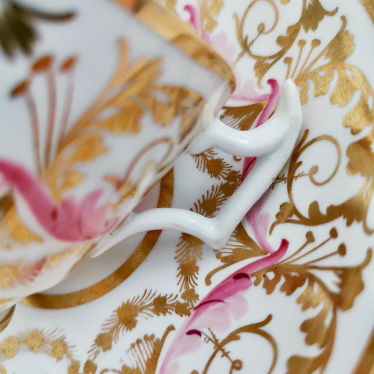 New Hall Cup and Saucer, Gilt and Pink Sprigs, Regency, 1815-1820 at ...