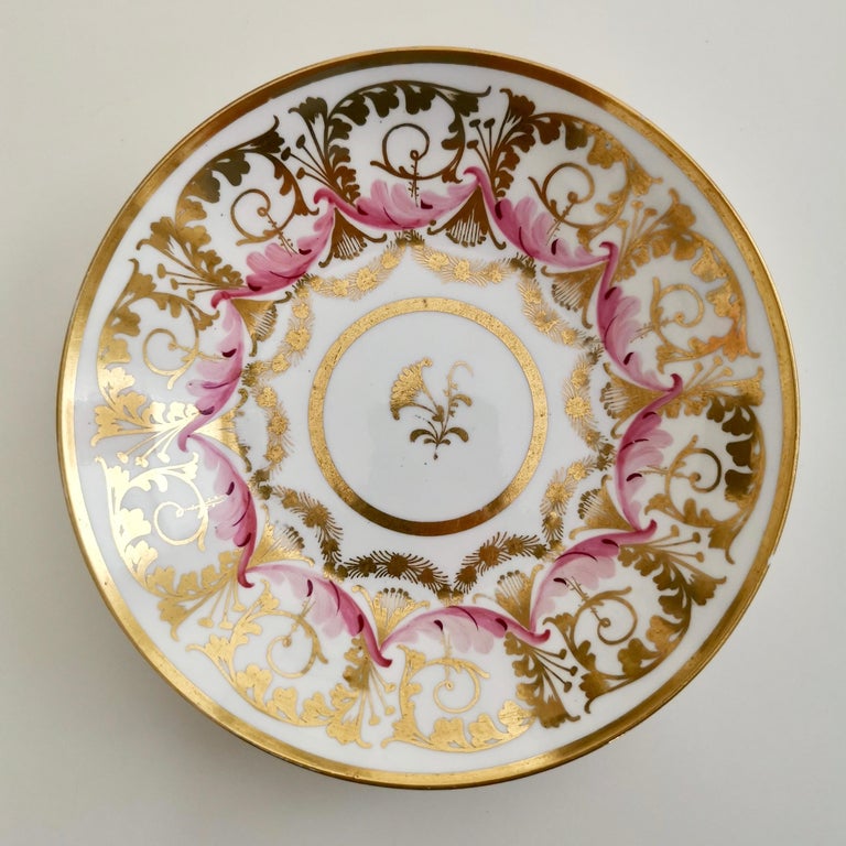 New Hall Cup and Saucer, Gilt and Pink Sprigs, Regency, 1815-1820 at ...