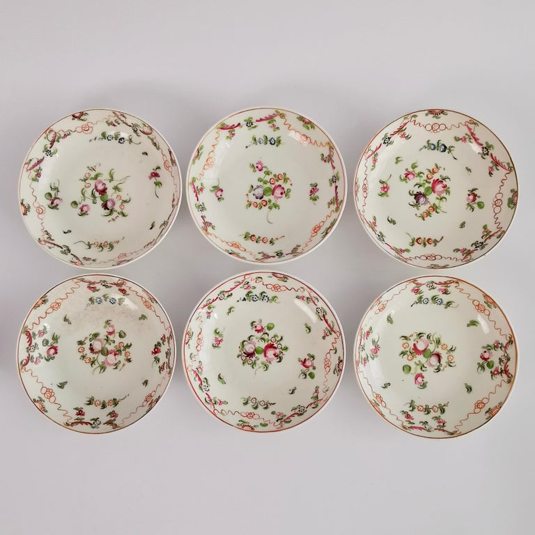 New Hall Porcelain Tea Service Knitting Wool Pattern Georgian Regency ...
