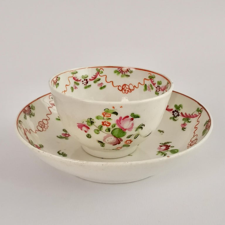 New Hall Porcelain Tea Service Knitting Wool Pattern Georgian Regency ...