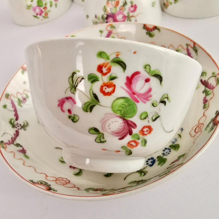 New Hall Porcelain Tea Service Knitting Wool Pattern Georgian Regency ...