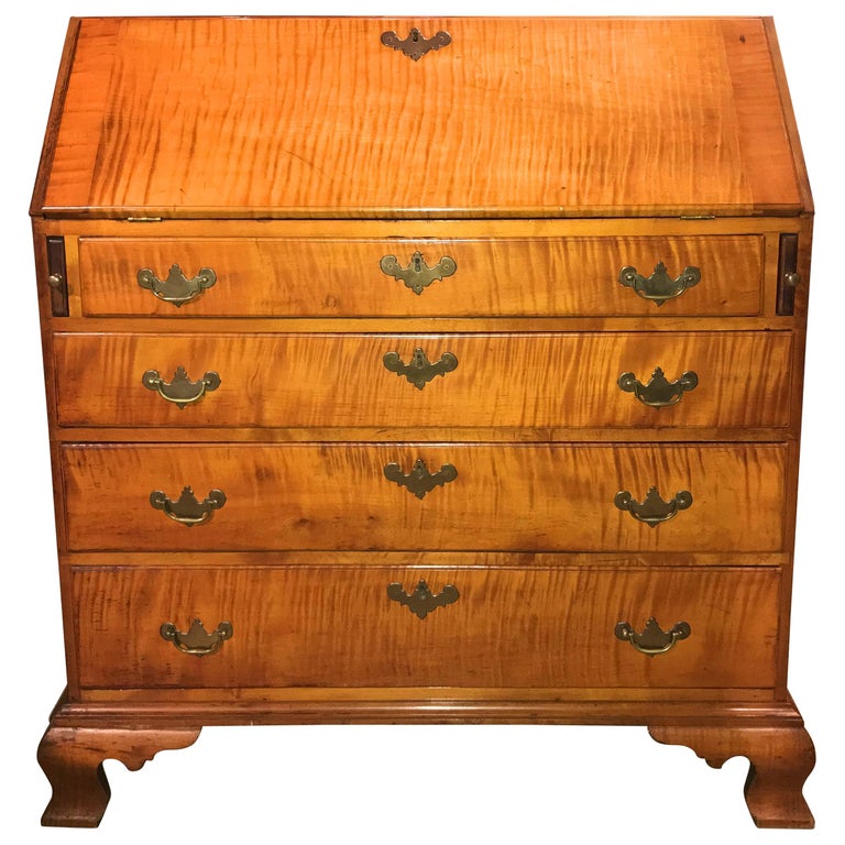 New Hampshire Chippendale Tiger Maple Slant Front Desk, circa 1790 at ...