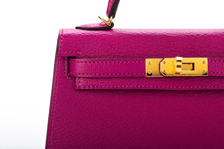 New Hermes VIP Mini Kelly II Rose Pourpre Bag at 1stDibs | rose pourpre ...