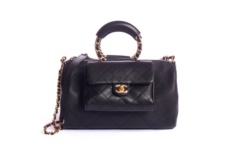 New in Box Chanel 2 Way Black Caviar Handbag For Sale at 1stDibs ...