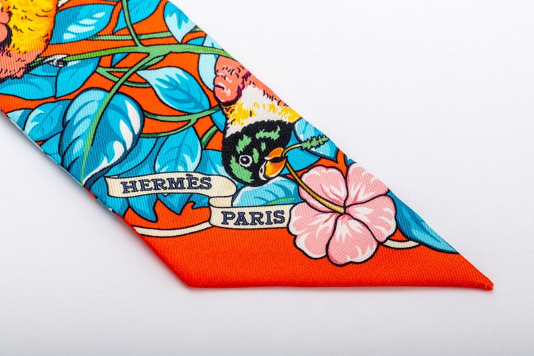 New in Box Hermes Jungle Love Twilly Limited Edition Hearts Scarf at ...