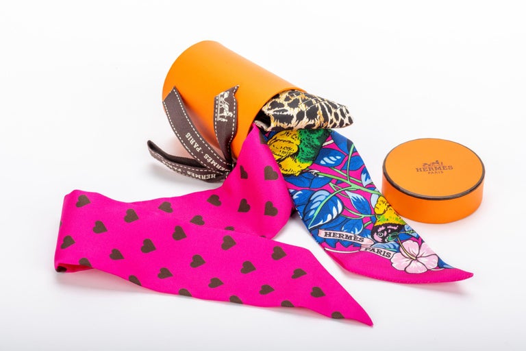 New in Box Hermes Jungle Love Twilly Limited Edition Hearts Scarf at ...