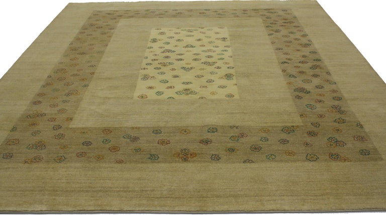 New Indian Rug with Modern Transitional Style For Sale at 1stDibs