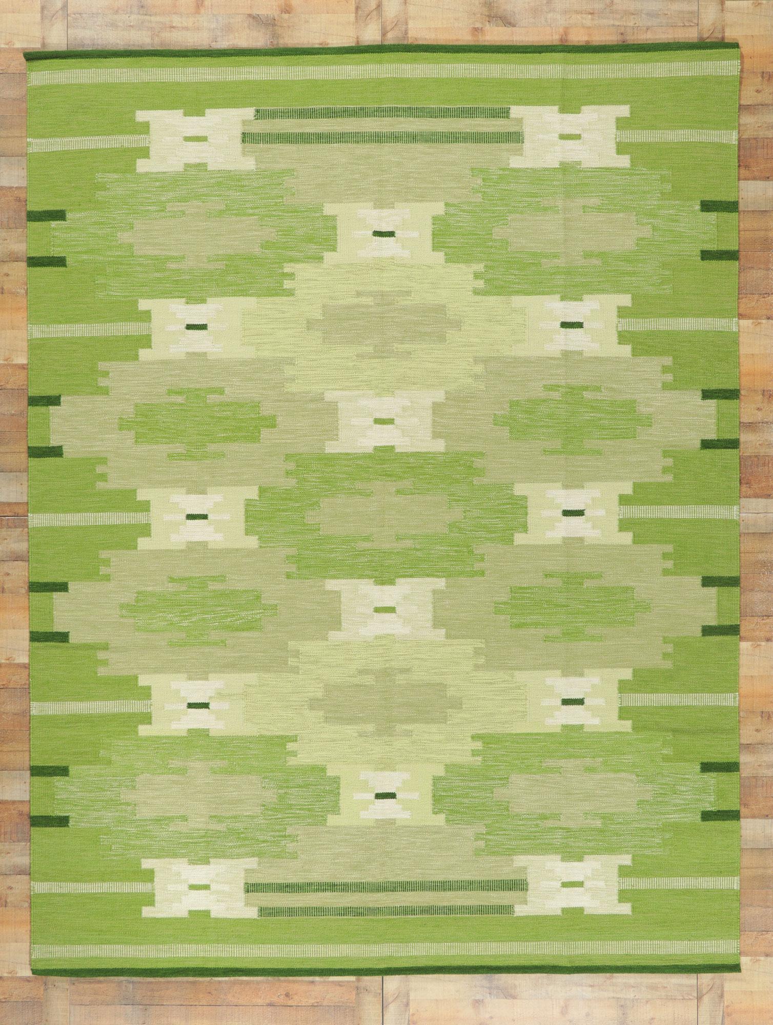 New Ingegerd Silow Swedish Inspired Kilim Rug, Grönt Timglas ...