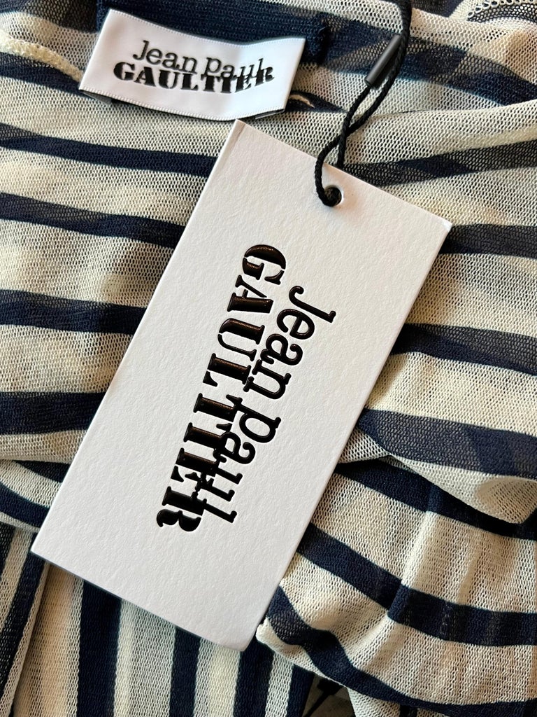 New Jean Paul Gaultier S/S 2021 "Cyberbaba" Print Sheer Mesh Bodycon ...