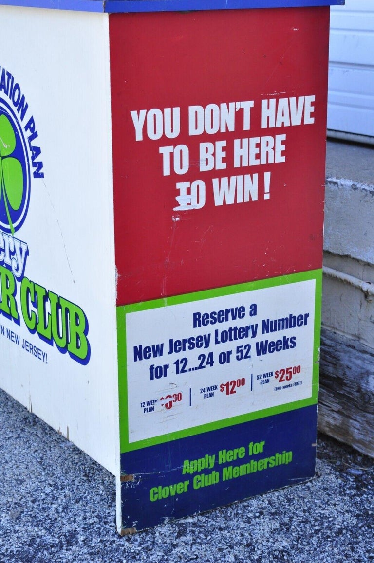 New Jersey Lottery Tickets Lottery Clover Club Advertisement Stand ...