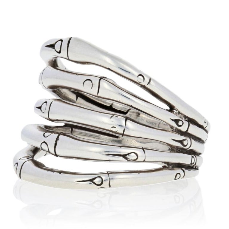 John Hardy Sterling Silver Ring, 925 Bamboo Statement at 1stDibs