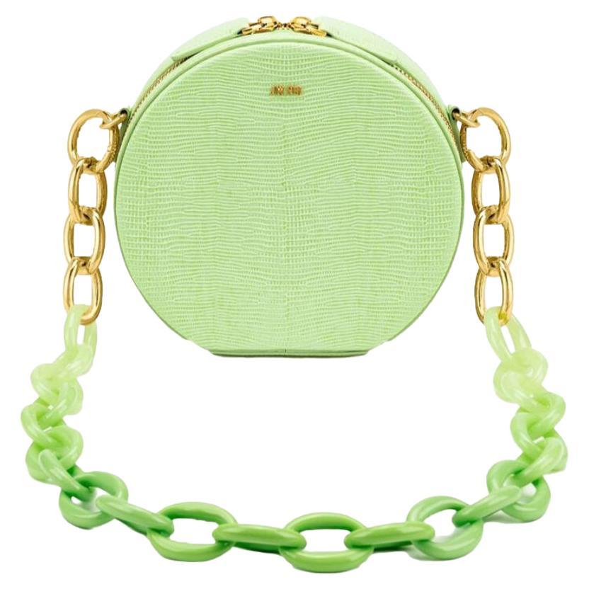 New JW PEI Lime Green Luna Gradient Acrylic Chain Lizard Pattern Vegan ...