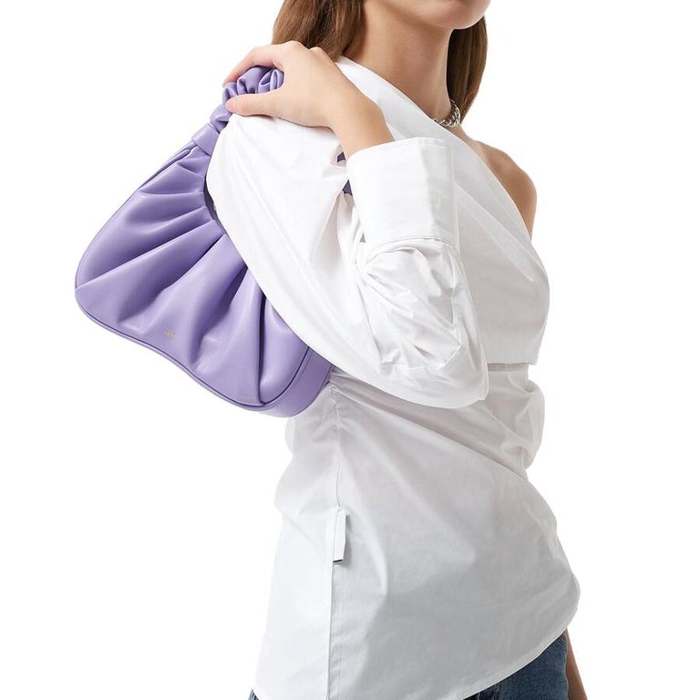 New JW PEI Purple Gabbi Ruched Vegan Leather Hobo Handbag Shoulder Bag ...