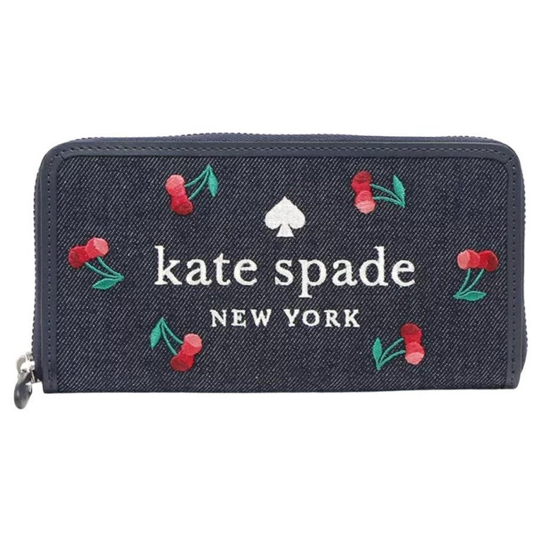 NEW Kate Spade Blue Ella Large Cherry Continental Long Wallet For Sale ...