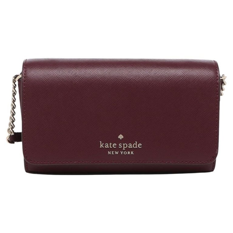 NEW Kate Spade Brown Cherrywood Staci Small Flap Leather Crossbody Bag ...