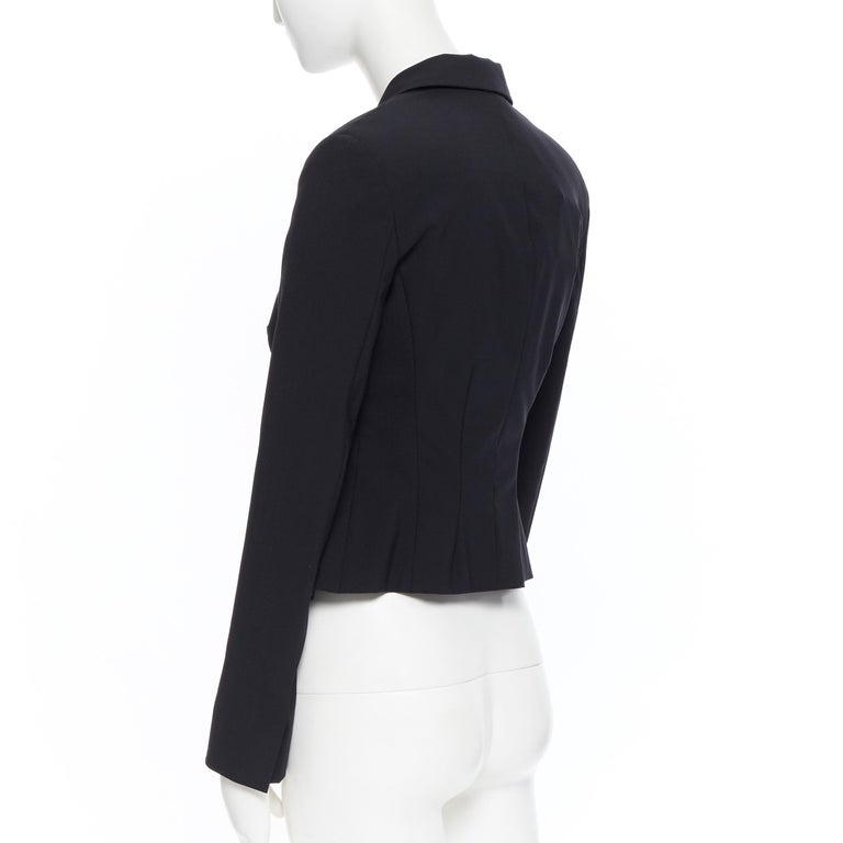 new LA PERLA SS17 Corset Jacket black bi-stretch wool zip bustier ...