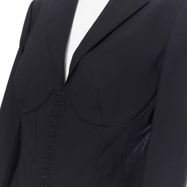 new LA PERLA SS17 Runway Corset Jacket black stretch wool bustier ...