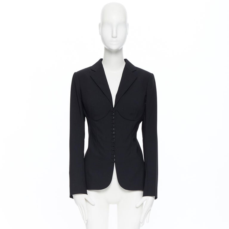 new LA PERLA SS17 Runway Corset Jacket black stretch wool bustier ...