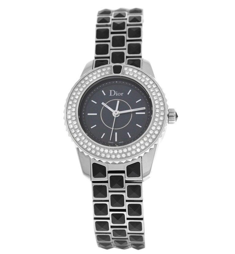 New Lady Christian Dior Christal Diamond SS Quartz Watch at 1stDibs