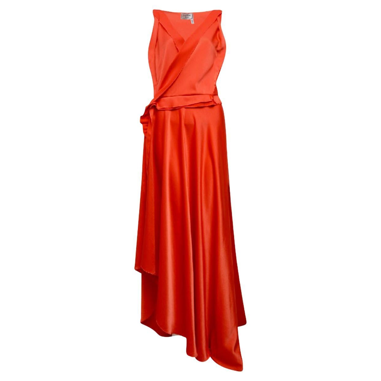 Lanvin Red One Shoulder Gown at 1stDibs