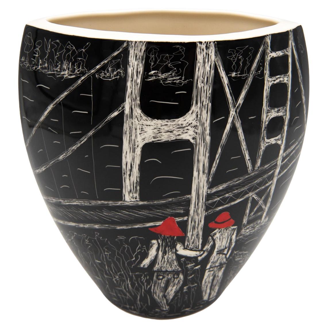 New Look porcelain vase midcentury modern "the scream", Poland, 1970s ...
