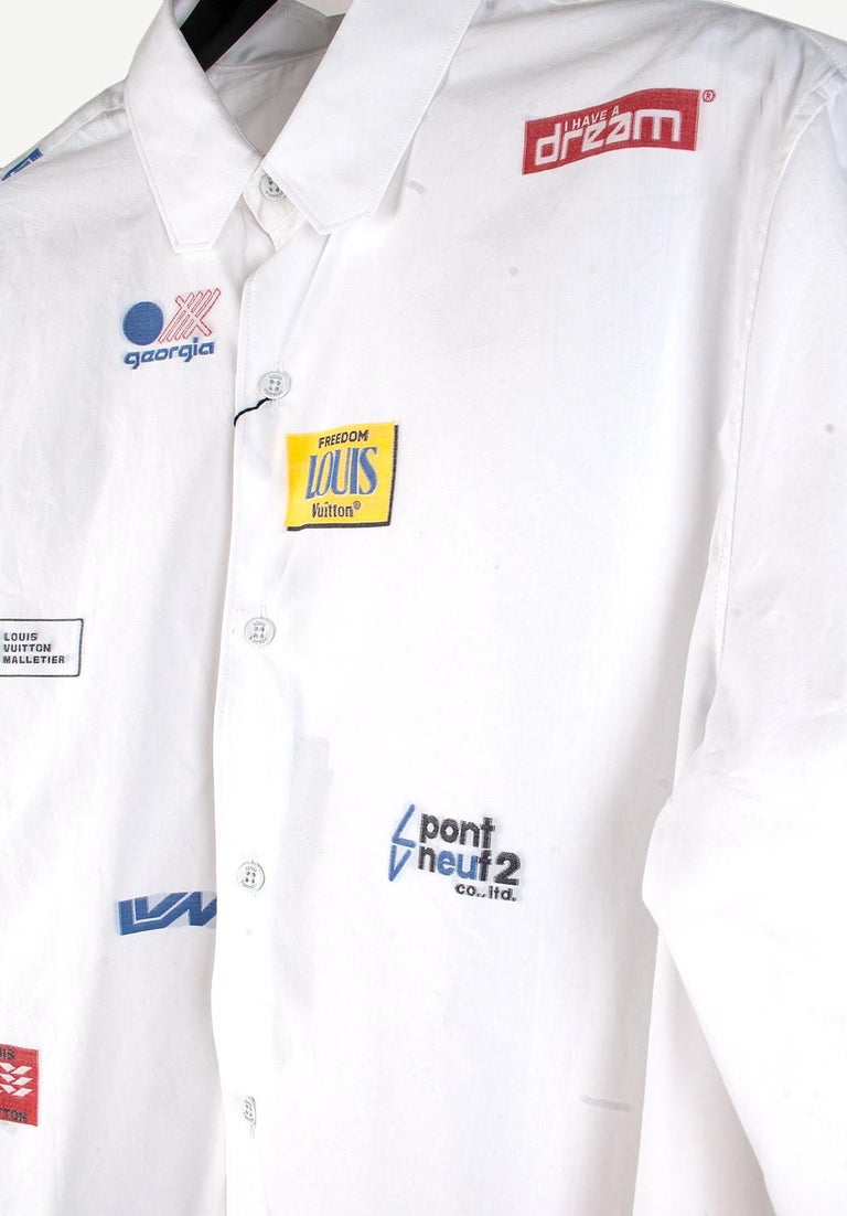 New Louis Vuitton Button-Up Men Shirt Size Large S081 For Sale at 1stDibs