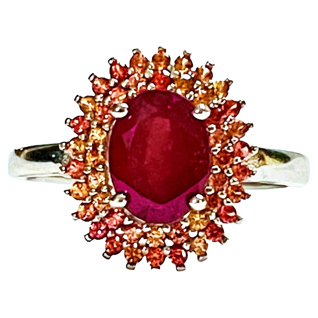 New Madagascar 1.2 Ct Red Ruby and Red and Yellow Sapphire Sterling ...
