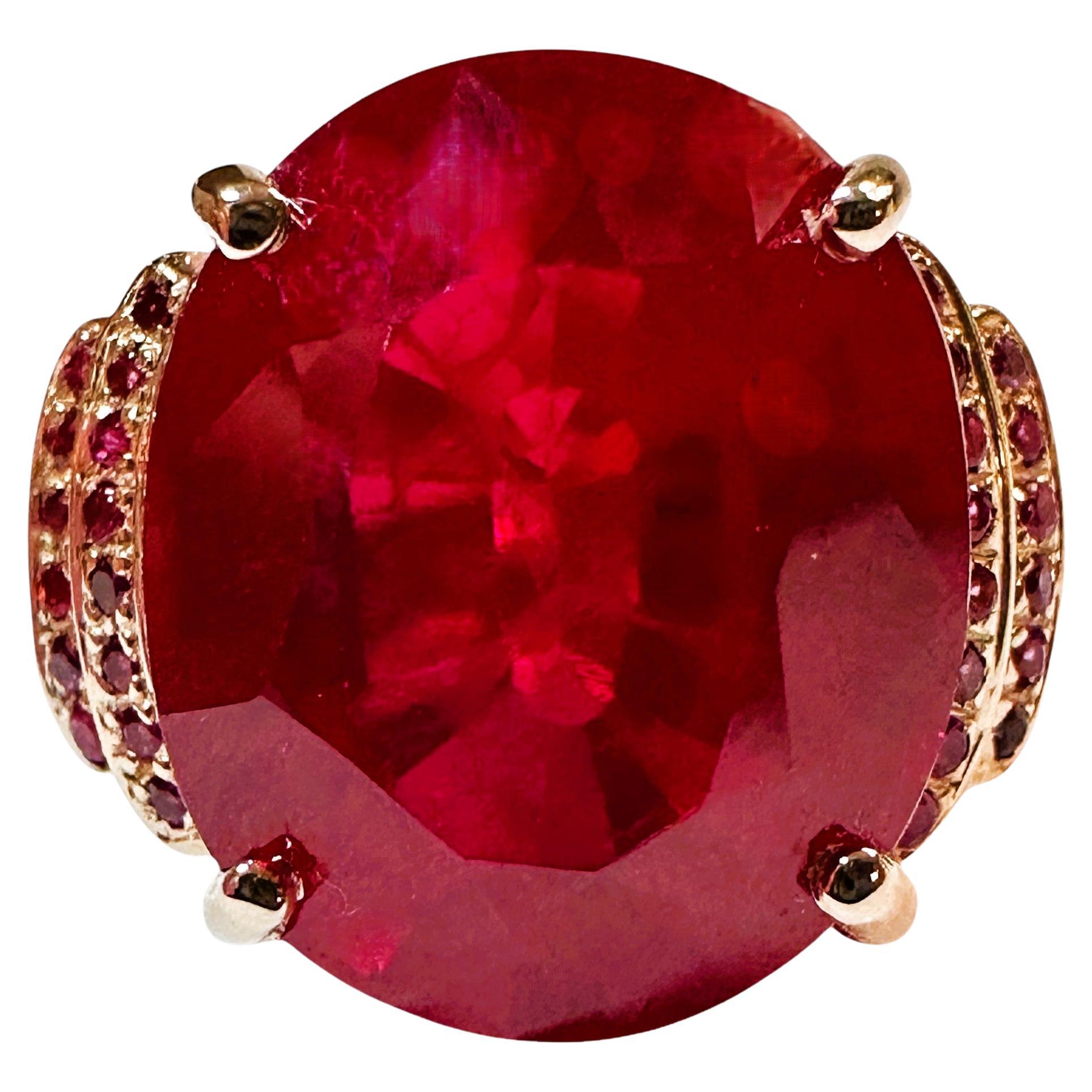 New Madagascar 13.70 Ct Red Sapphire Sterling Ring Size 6 For Sale at ...