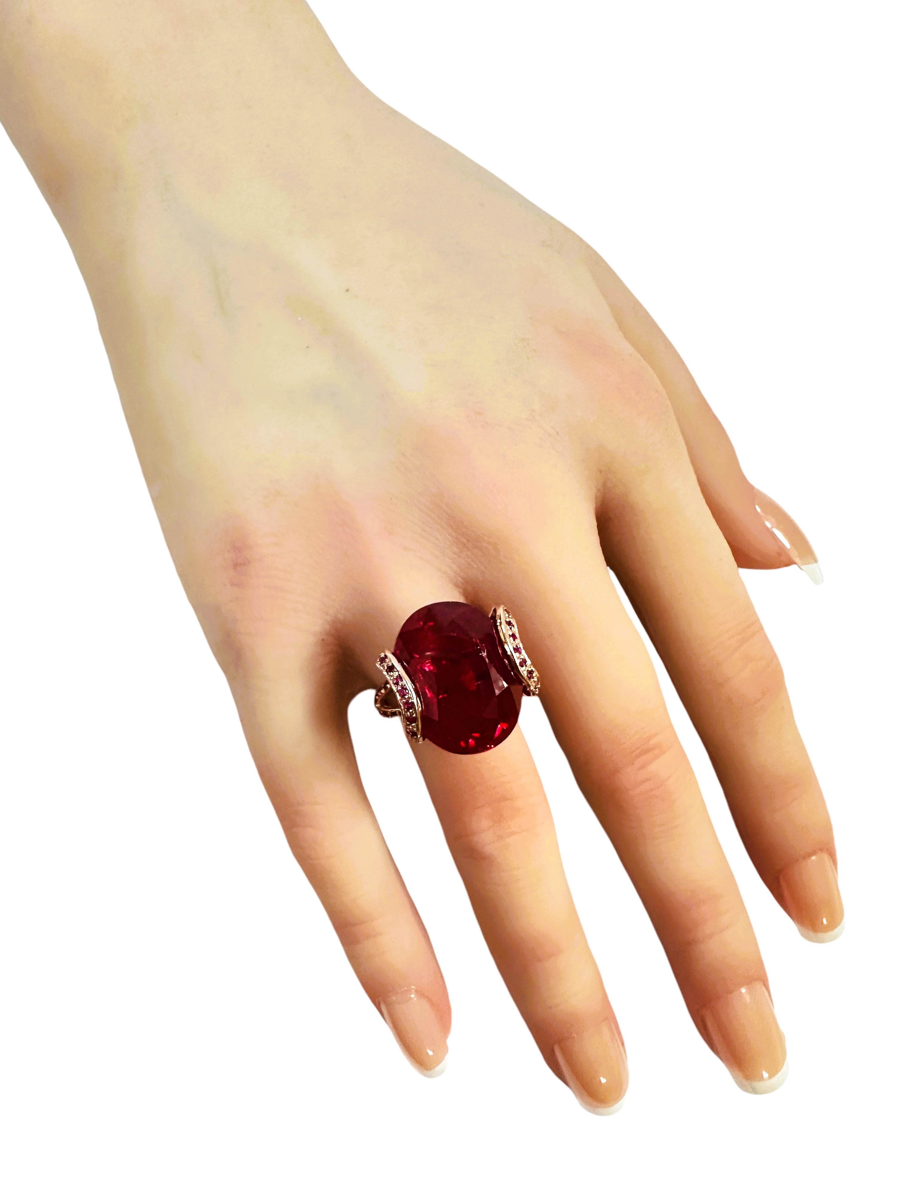 New Madagascar 16 Ct Pinkish Red Ruby Yellow Gold Plated Sterling Ring ...