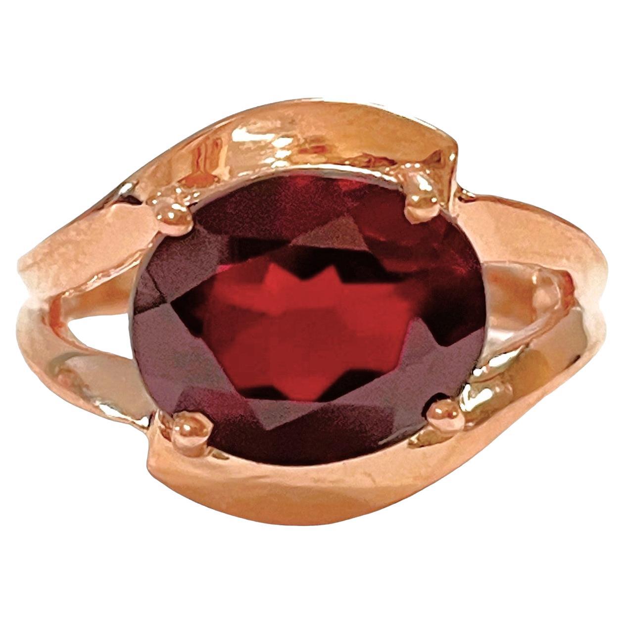 New Madagascar 3.85ct Red Ruby Rose Gold Plated Sterling Ring at ...