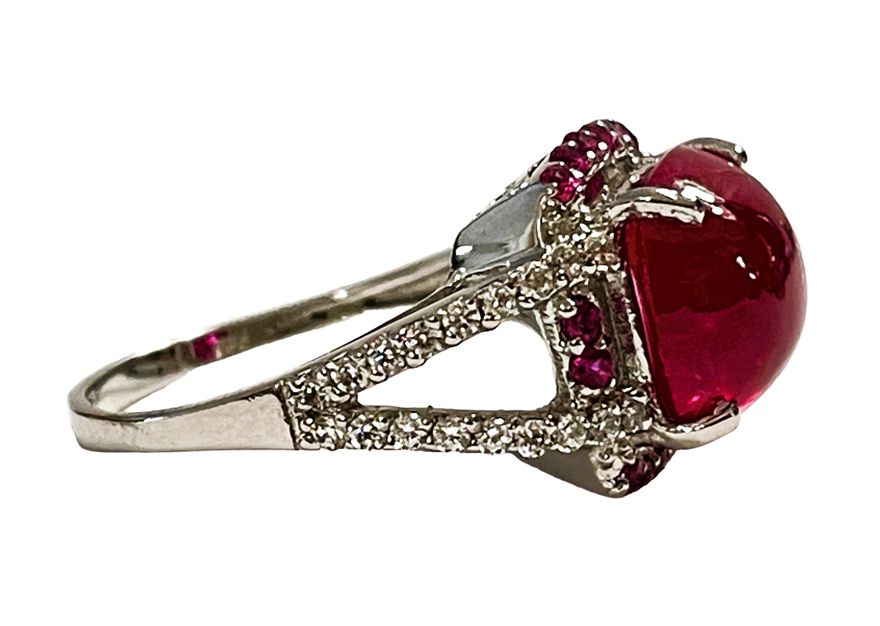 New Madagascar 4.5 Ct Pinkish Red Ruby and Red and White Sapphire ...