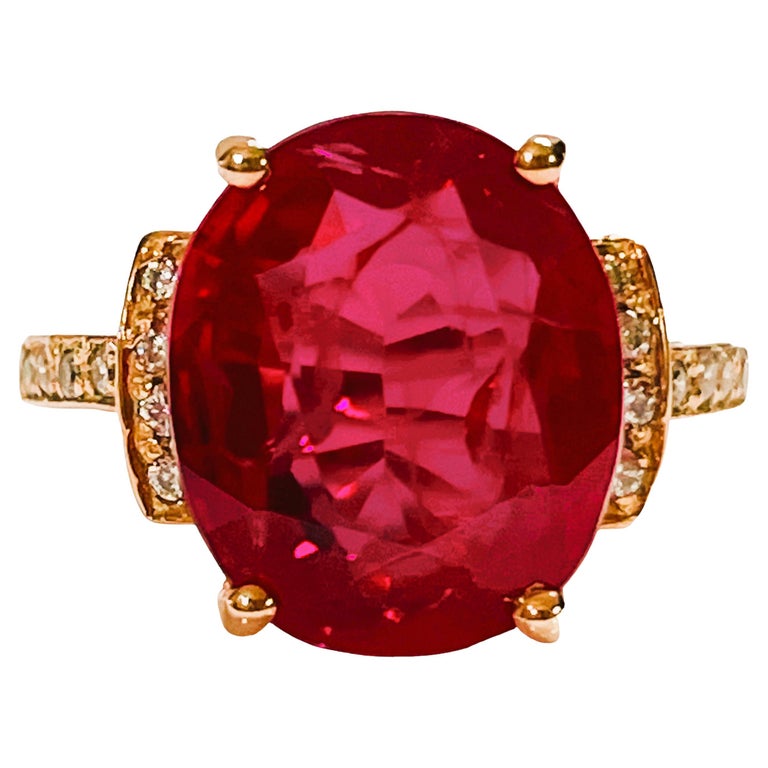 New Madagascar 7.80 Ct Ruby and White Sapphire R Gold Plated Sterling ...