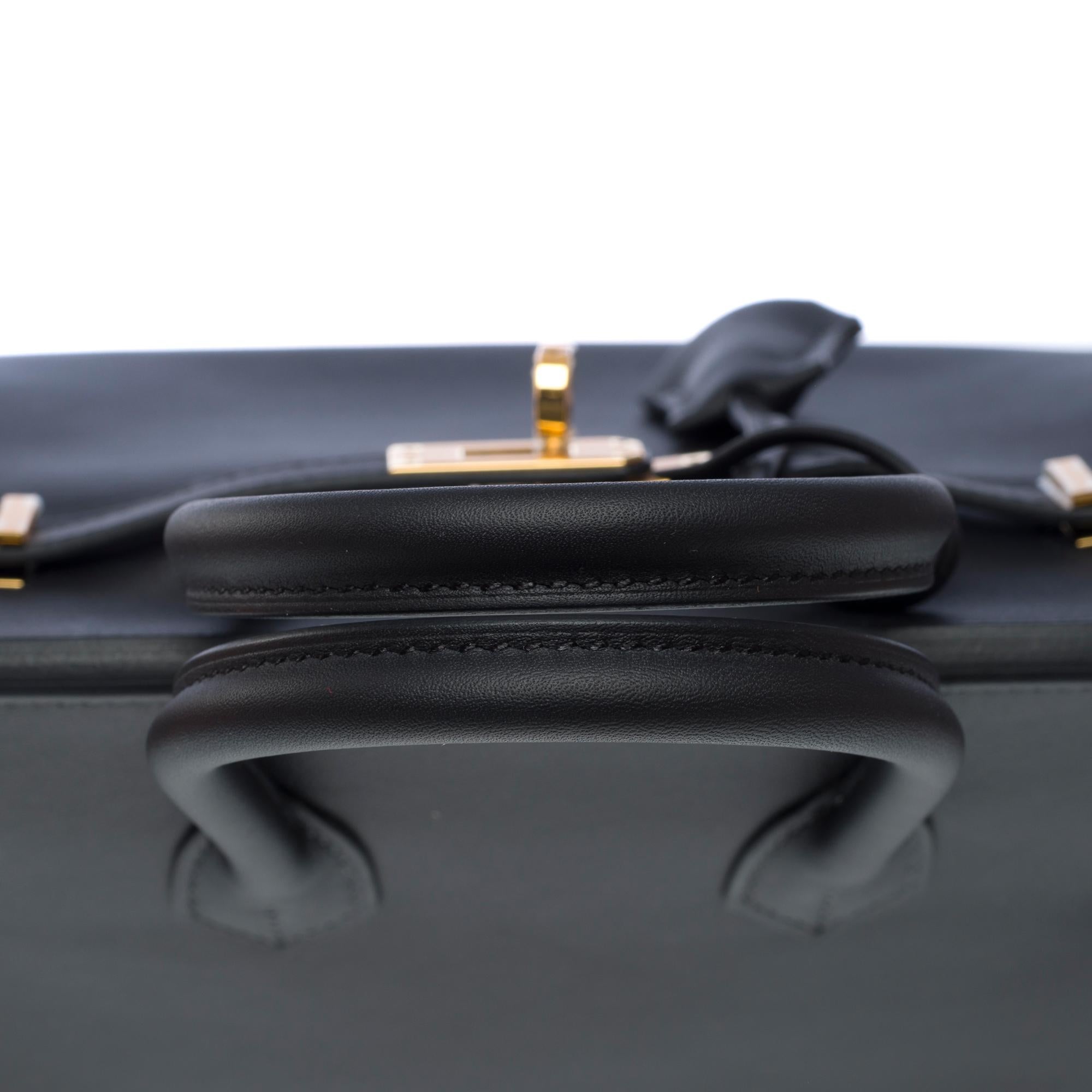 New Magnificent Hermes Birkin 25 handbag in black box calf leather, GHW ...
