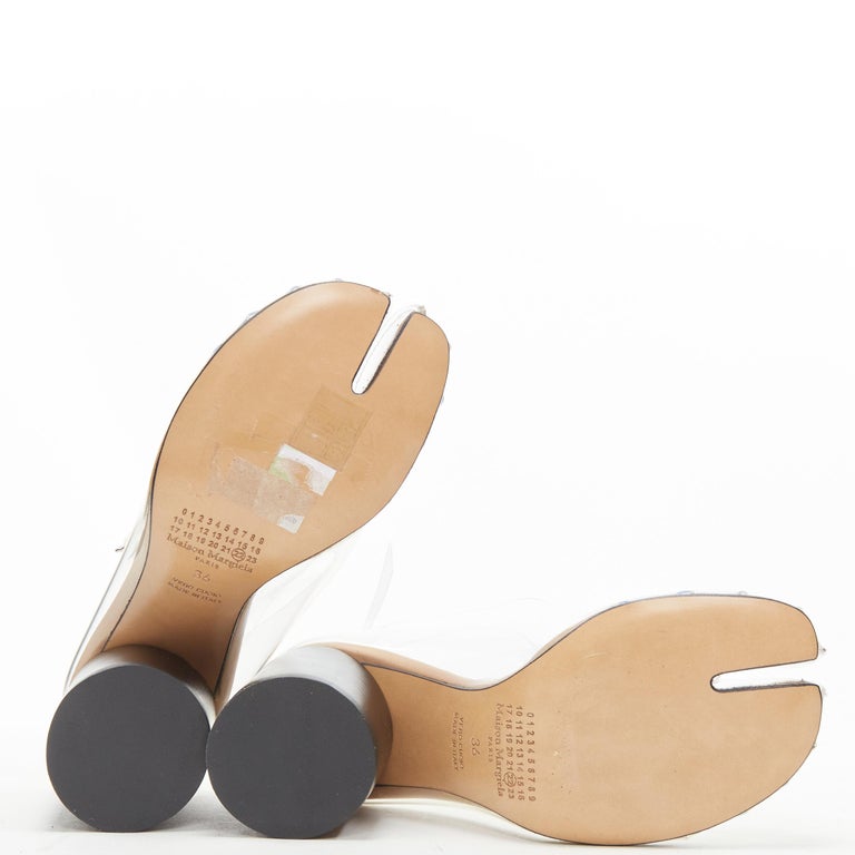 new MAISON MARGIELA Tabi PVC transparent clear ankle strap cone heel ...