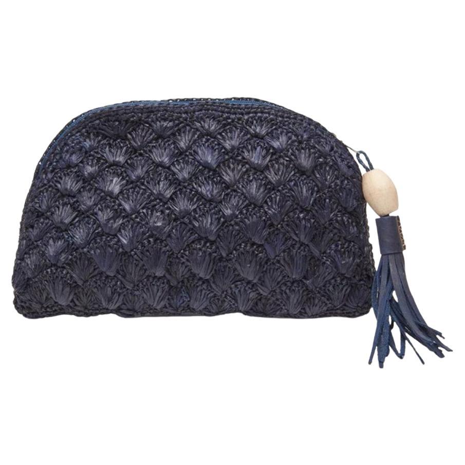 New Mar Y Sol Pink Selva Handwoven Raffia Clutch Pouch Bag For Sale at ...