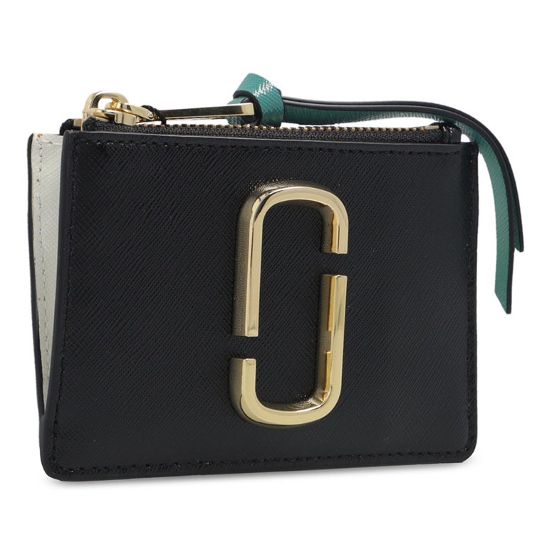 New Marc Jacobs Black The Snapshot Saffiano Leather Card Holder Wallet ...