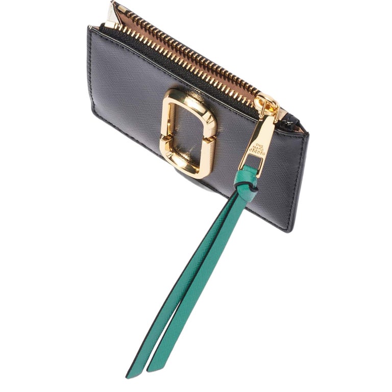New Marc Jacobs Black The Snapshot Saffiano Leather Card Holder Wallet ...