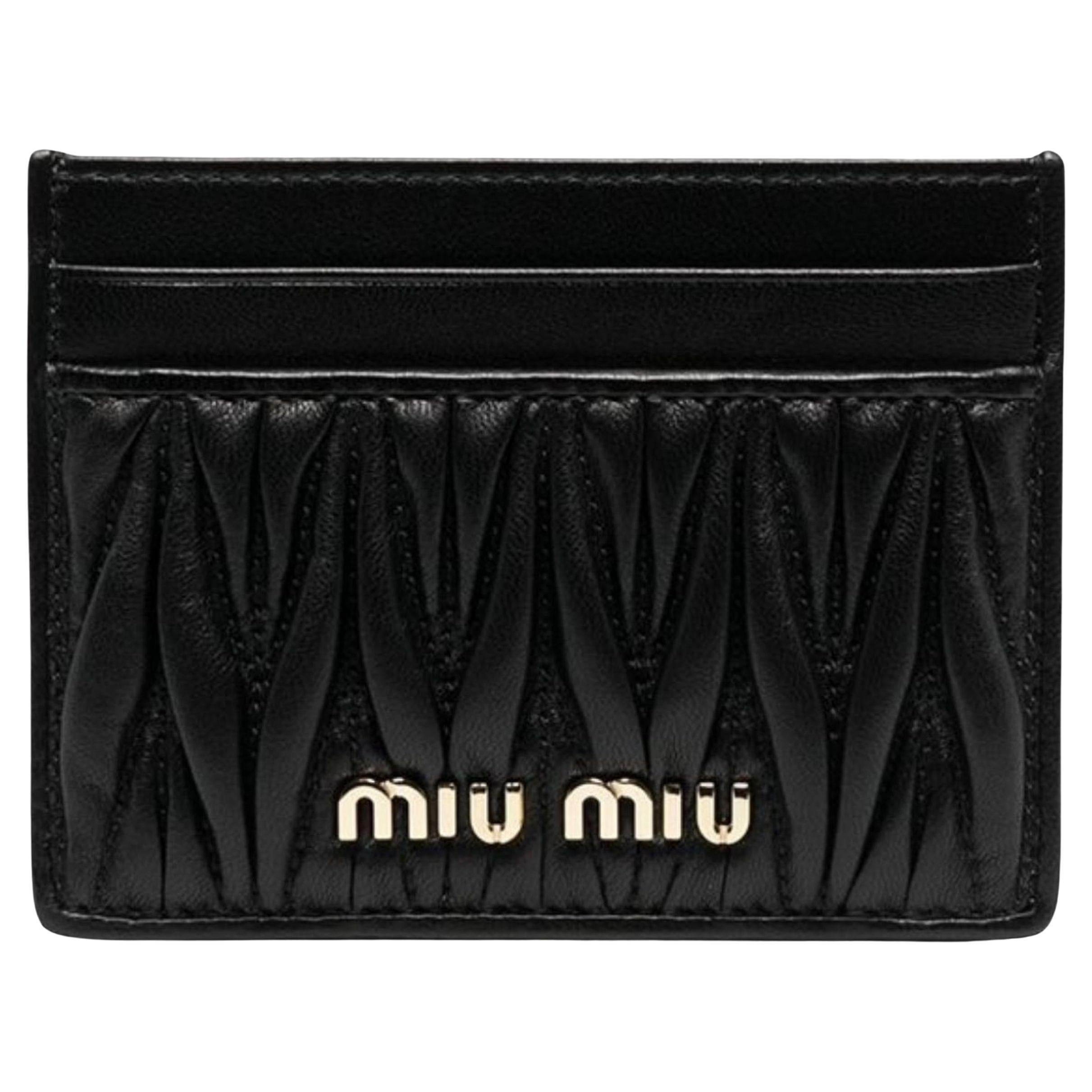 Miu Miu Two Tone Blue Leather Logo Flap Wallet on Chain at 1stDibs