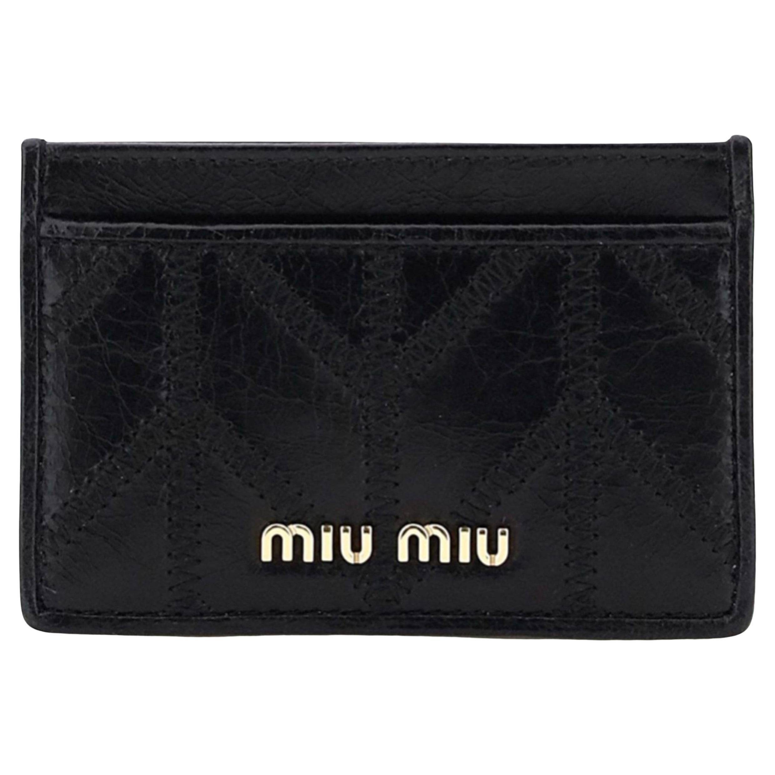 Miu Miu Black Leather Continental Wallet at 1stDibs
