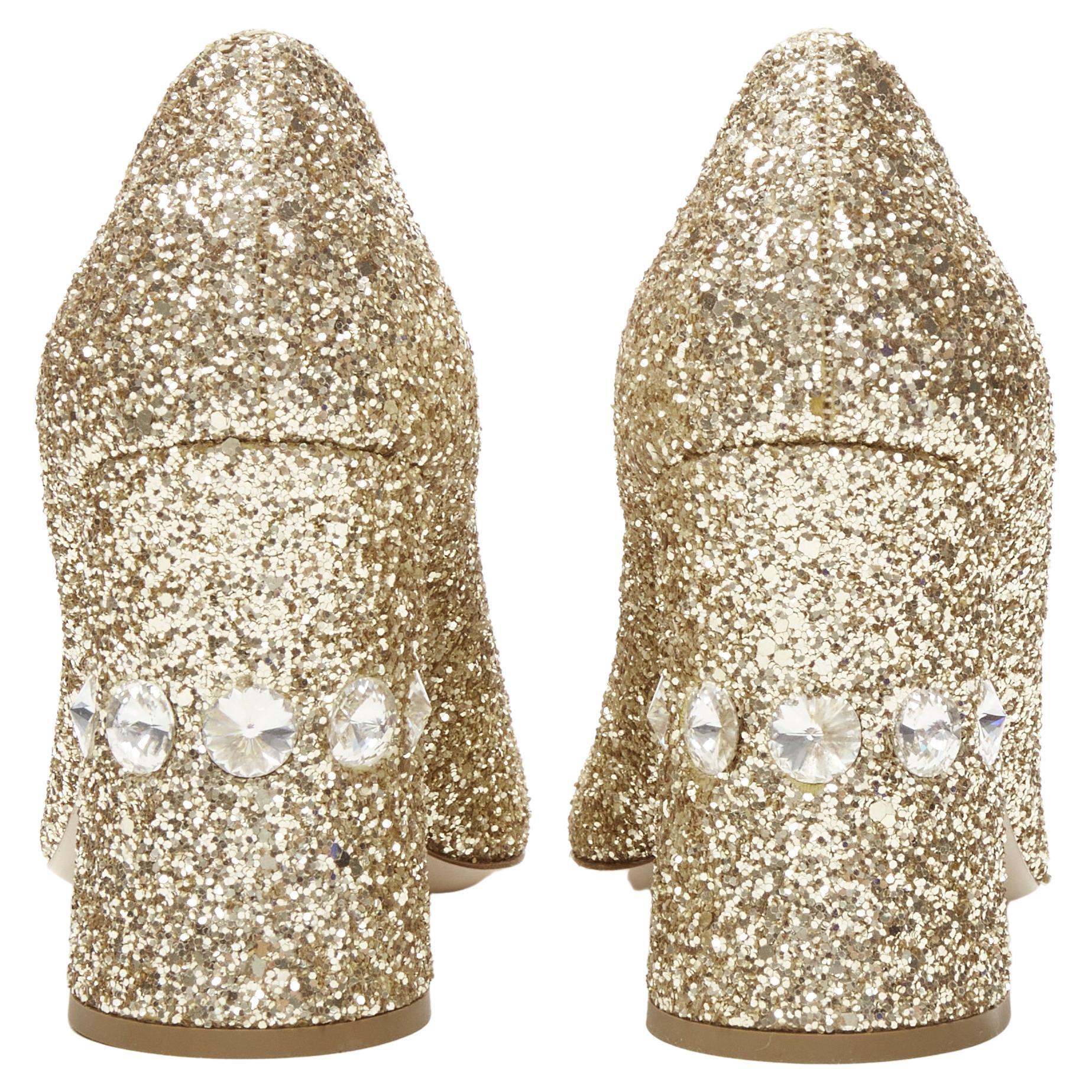 Gold Rhinestone Heels - 44 For Sale on 1stDibs