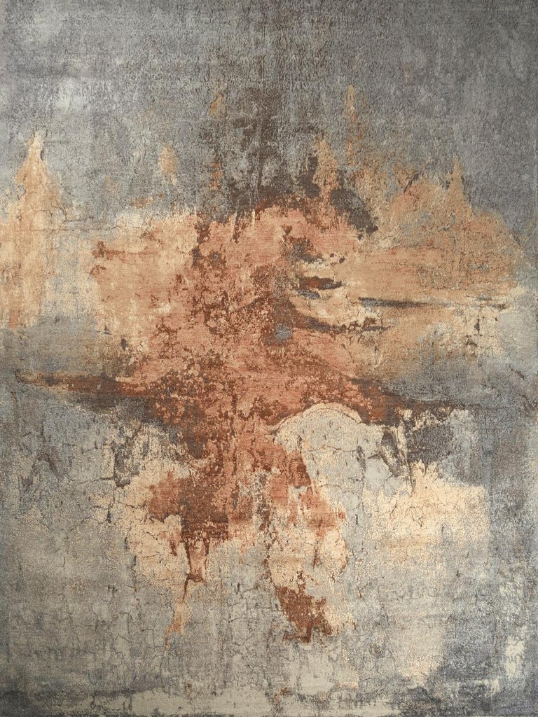 New Modern Abstract Design Wool and Silk Rug For Sale at 1stDibs