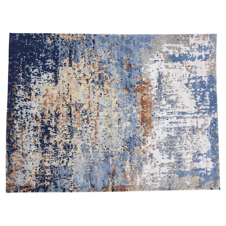 New Modern Abstract Design Wool and Silk Rug For Sale at 1stDibs