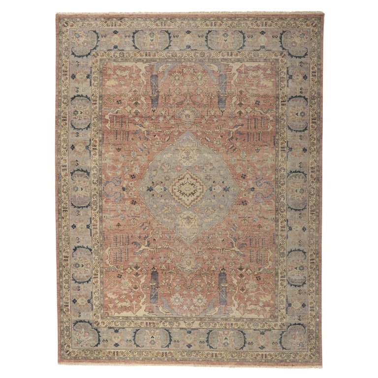 New Modern Distressed Rug with Vintage Style For Sale at 1stDibs