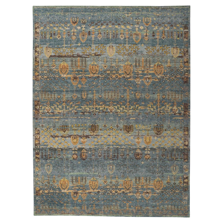 New Modern Distressed Rug with Vintage Style For Sale at 1stDibs