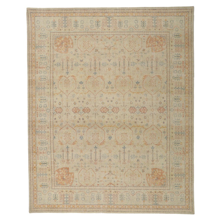 New Modern Distressed Rug with Vintage Style For Sale at 1stDibs