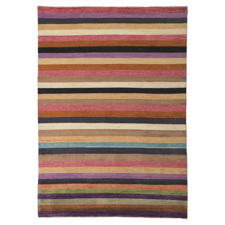 New Modern Striped Area Rug For Sale at 1stDibs