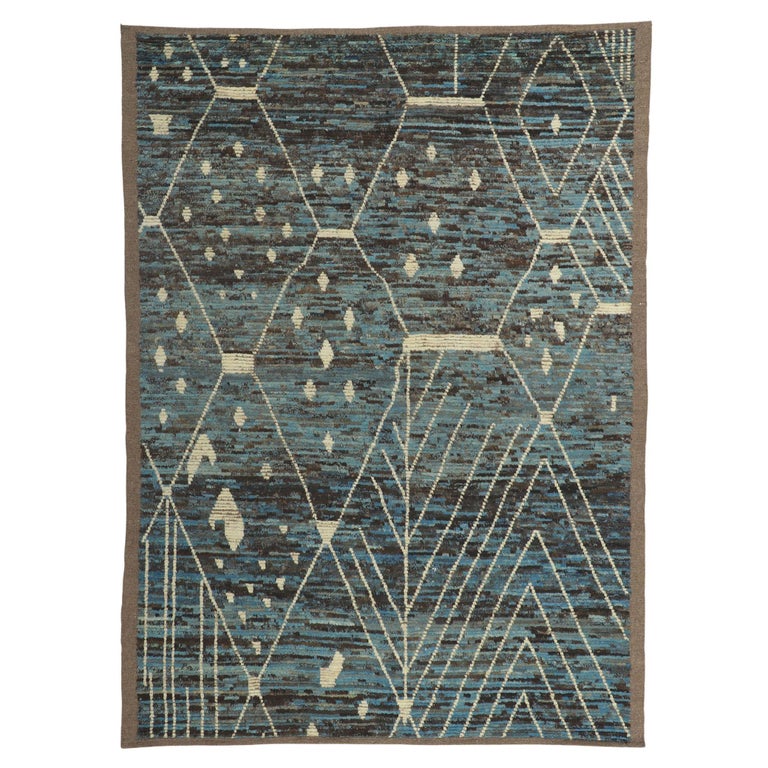 New Moroccan Area Rug with Short Pile For Sale at 1stDibs