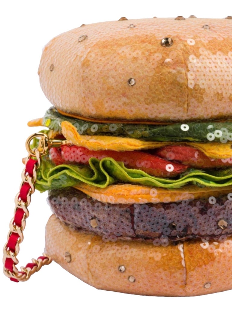 NEW Moschino Hamburger Sequin Diner Bag by Jeremy Scott For Sale at 1stDibs