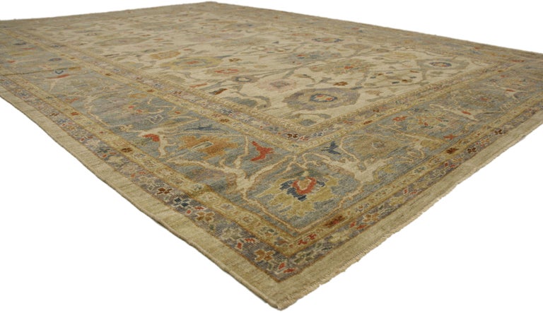 New Neoclassical Style Turkish Oushak Area Rug For Sale at 1stDibs